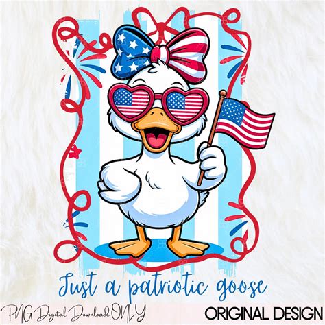 Patriotic Goose Mama Png Cute Usa Goose 4th Of July Sublimation