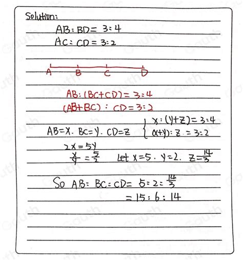 Solved The Points A B C And D Lie In Order On A Straight Line AB BD AC CD Work Out