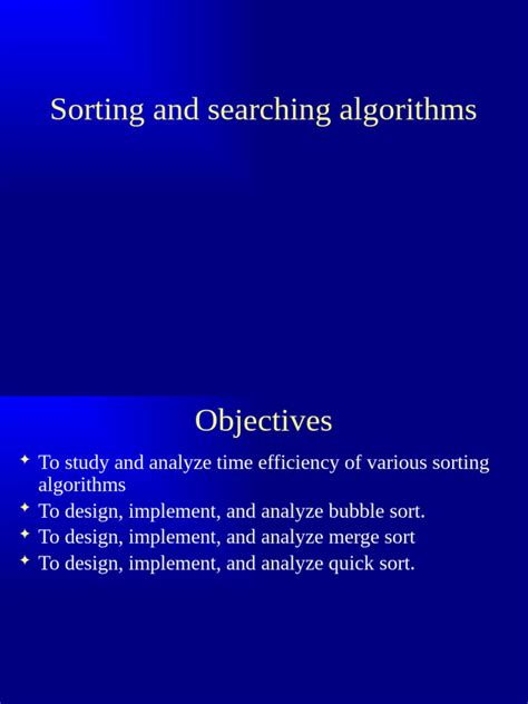 Sorting And Searching Algorithms Pdf Time Complexity Applied Mathematics