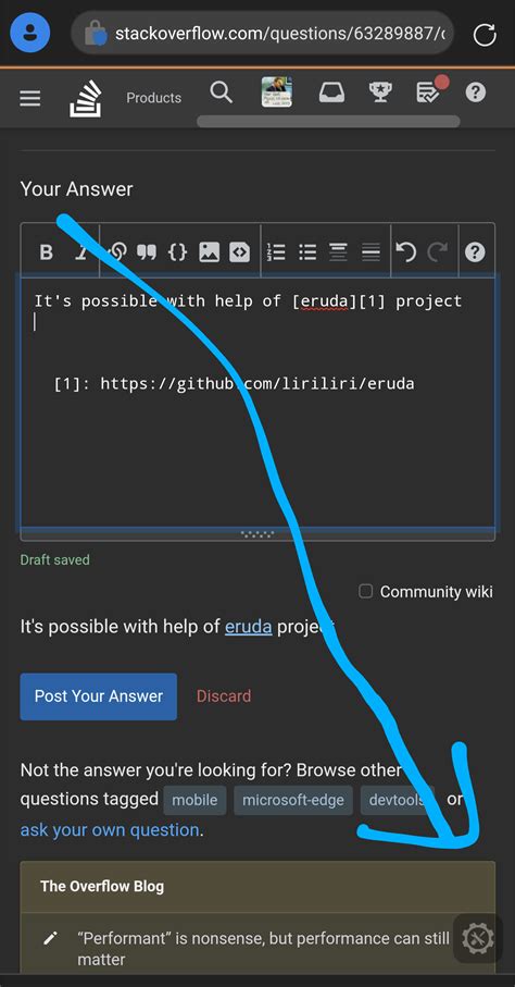 Can You Use Devtools Inside The Edge Mobile App Stack Overflow