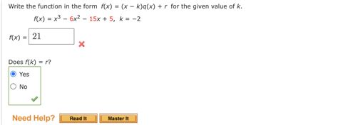 solved write the function in the form f x x−k q x r
