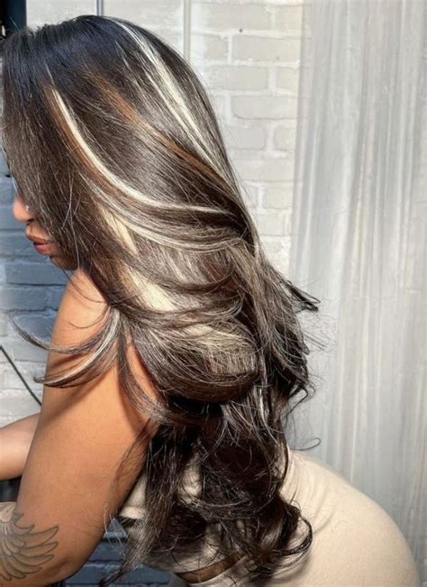 Gorgeous Balayage On Dark Hair Cheveux Teints Cheveux Id E Coiffure Cheveux Cr Pus