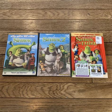 Shrek 1 Shrek 2 And Shrek The Third Dvd Set Movie Lot X3 Tested Eur 9