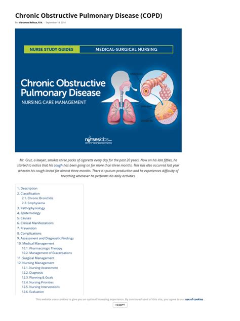 Chronic Obstructive Pulmonary Disease Copd Nursing Care Management