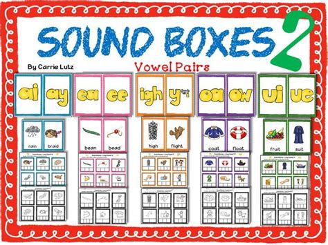 Sound Boxes With Pictures For Vowel Teams Vowel Pairs Sound Boxes