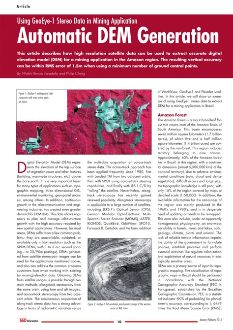 Pdf Automatic Dem Generation Using Geoeye 1 Stereo Data In Mining Application