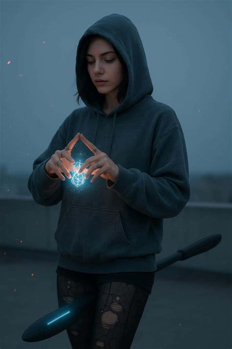 Gen Z Witch Casting Rooftop Ward — Free 1024x1536 Ai Image And Prompt Cc