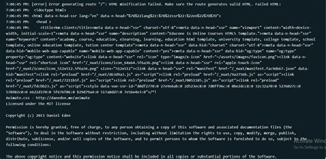 Javascript Error Generating Route Html Minification Failed Nuxt