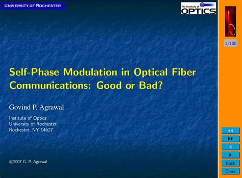 Self Phase Modulation In Optical Fiber Communications Good Or
