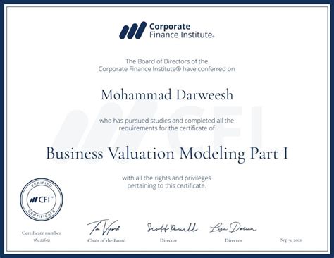 Mohammad Darweesh Certifrs On Linkedin Certificate Corporatefinanceinstitute Cfi