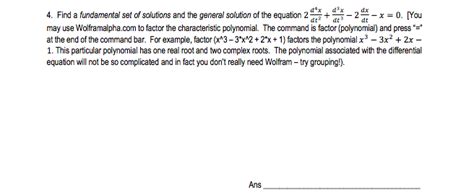 solved find a fundamental set of solutions and the general