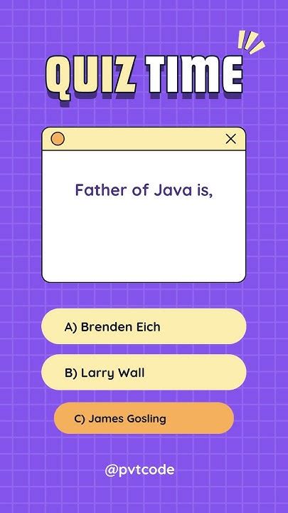 Quiz 10 Father Of Java Is Shrots Featuresofjava Privatecode
