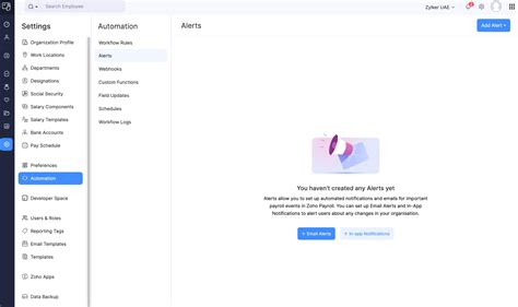 Alerts Zoho Payroll Help