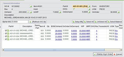 2bizbox 103 Material Backflush