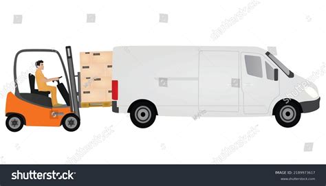 화물차에 지게차 적재용기 벡터 일러스트레이션 스톡 벡터로열티 프리 2189973617 Shutterstock