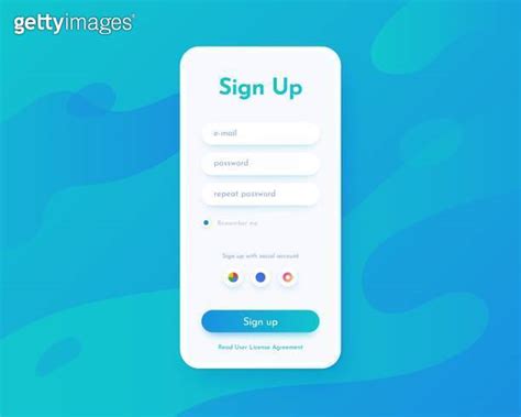 Sign Up Screen Mobile App Ui For Registration With Login And Password