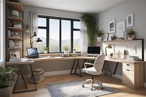 Premium Photo Connected Workspaces Seamless Transitions For Home Productivity Flat Style