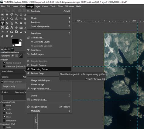 Slicing Images Using Gimp The Manual And Semi Automatical Way Visual Arts Tutorials