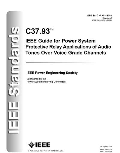 IEEE Std C37 93 2004 IEEE Guide For Power System Protective Relay Applications Of Audio Tones