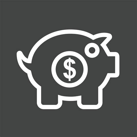 Piggy Bank Line Inverted Icon Vector Art At Vecteezy