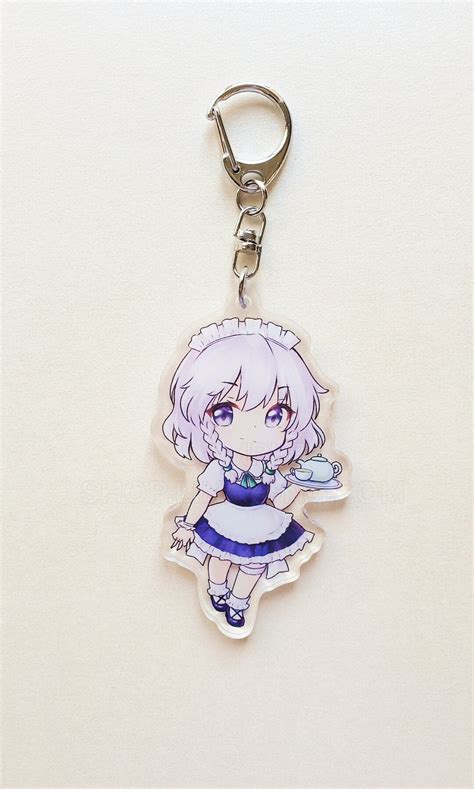 Touhou Project Sakuya Izayoi Inch Double Sided Charm Keychain Etsy