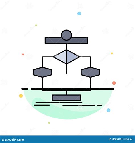 Algoritmo Carta Datos Diagrama Vector Plano Del Icono Del Color Del Flujo Ilustración del
