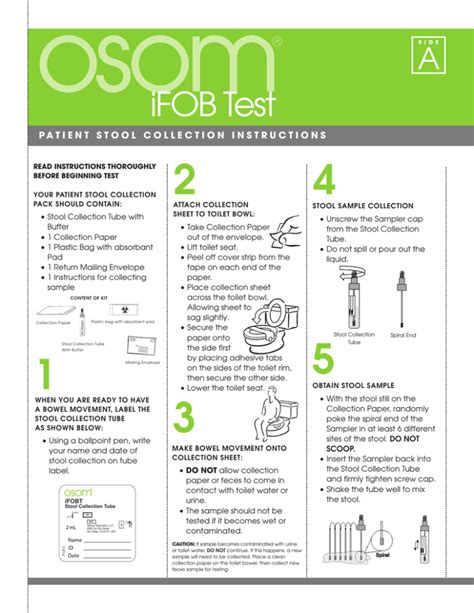 Ifob Test Stool Collection Instructions For Patients