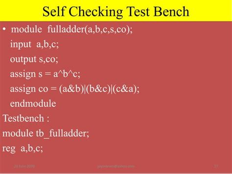Verilog Test Bench Pptx Programming Languages Computing