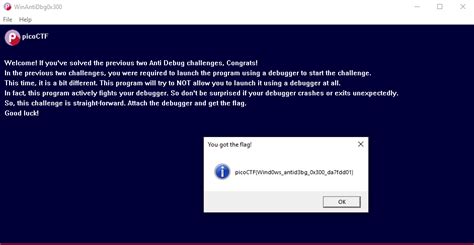 Picoctf — Reverse Engineering — Winantidbg 0x100 0x200 And 0x300 — Write Up By Eibe Medium