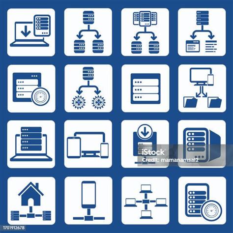데이터베이스 및 네트워크 벡터 아이콘 세트 0명에 대한 스톡 벡터 아트 및 기타 이미지 0명 네트워크 보안 네트워크 서버