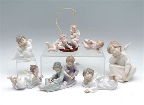 Sold Price 8 Lladro Angels Figures Invalid Date Est