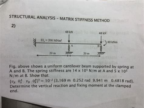 Solved Structural Analysis Matrix Stiffness Method 2 48 Kn