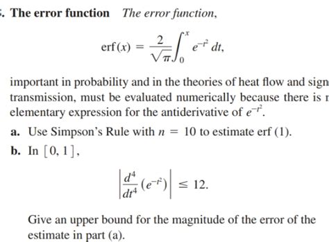 answered e the error function the error function 2 erf x et dt