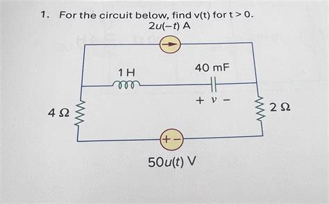 solved for the circuit below find v t ﻿for t 0 2u t a