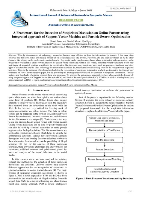 pdf a framework for the detection of suspicious discussion on online