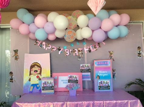 Roblox Girl Party Favors Girl Roblox Birthday Printables Pink Roblox