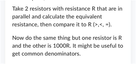 Solved Take 2 Resistors With Resistance R That Are In Chegg Com