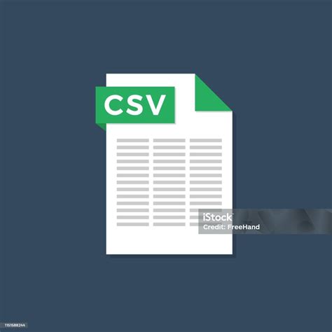 Csv 파일 형식 플랫 아이콘입니다 벡터 일러스트입니다 0명에 대한 스톡 벡터 아트 및 기타 이미지 0명 누름 버튼