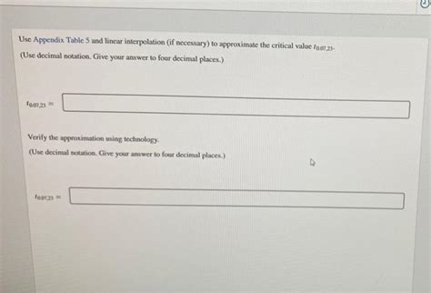Solved Use Appendix Table 5 And Linear Interpolation If