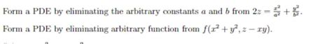 [solved] differential equation form a pde by eliminat