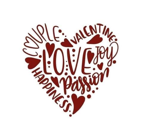 Love Heart Passion Word Cloud Svg File Instant Download Love Heart