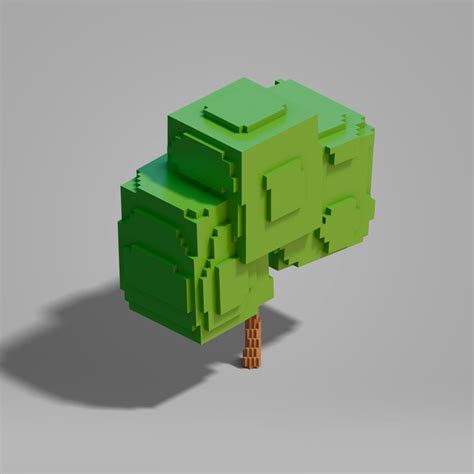 3d Set Trees Blocky Model Turbosquid 1530860