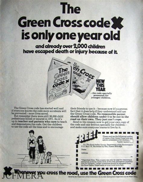 Green Cross Code Doe Road Safety Group Advert Original 1972