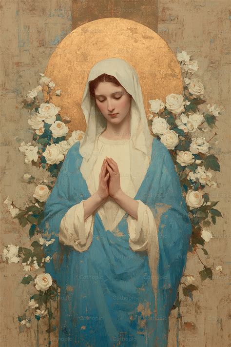 Our Mother With Roses Cathopic