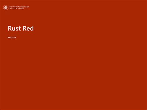 Rust Red Color AA2704 The Official Register Of Color Names