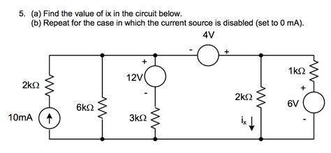 solved find the value of ix in the circuit below repeat