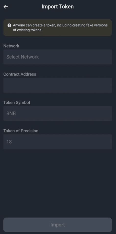 How To Import Token Manually Using Contract Address Binance Support