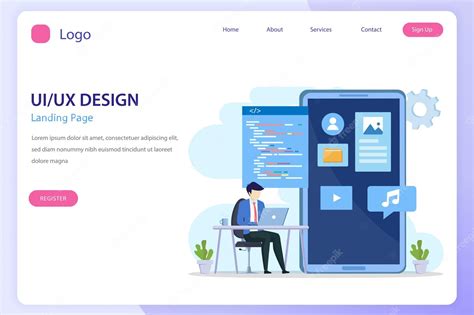 premium vector ui ux design concept creating an application design