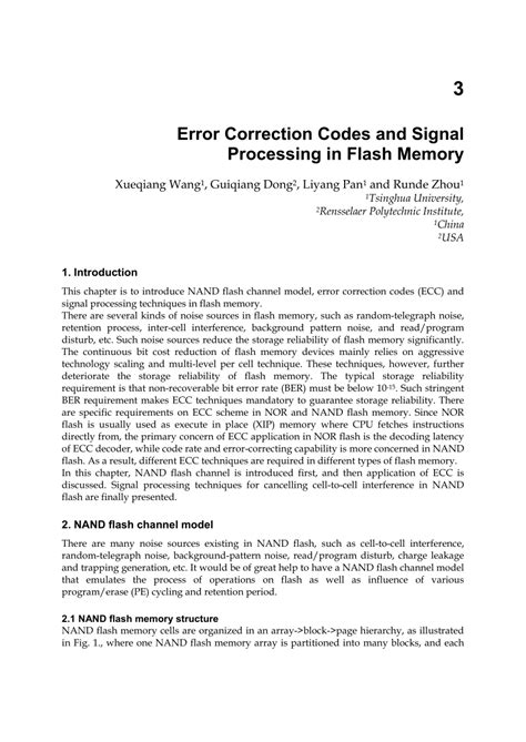 Pdf Error Correction Codes And Signal Processing In Flash Memory