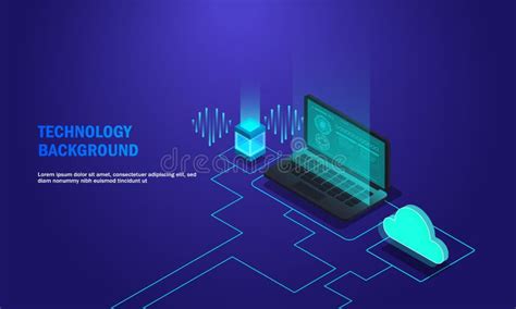 Laptop Analysis Processing Cloud Services Concept File Backup And